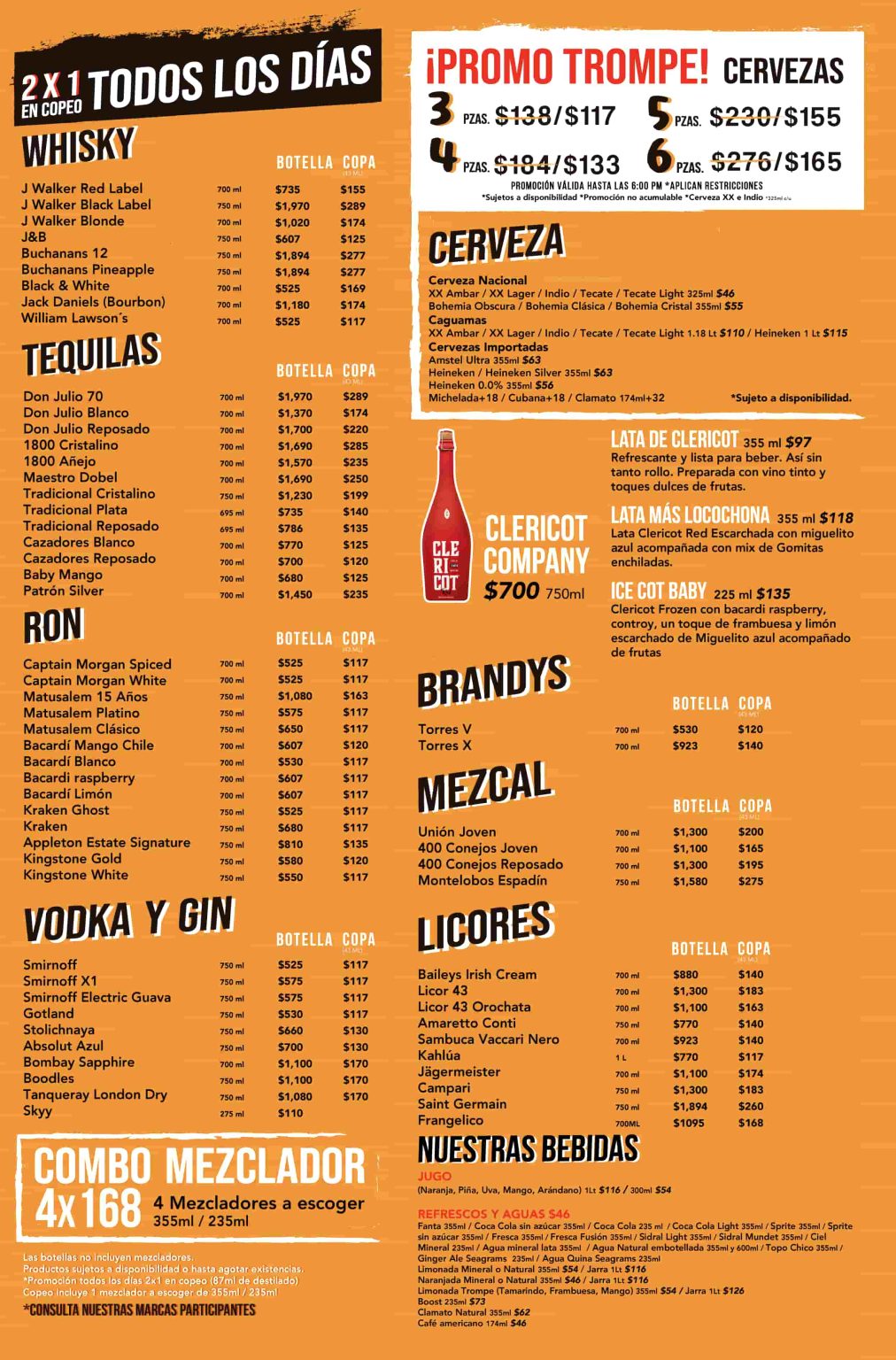 Menú - La Tromperia